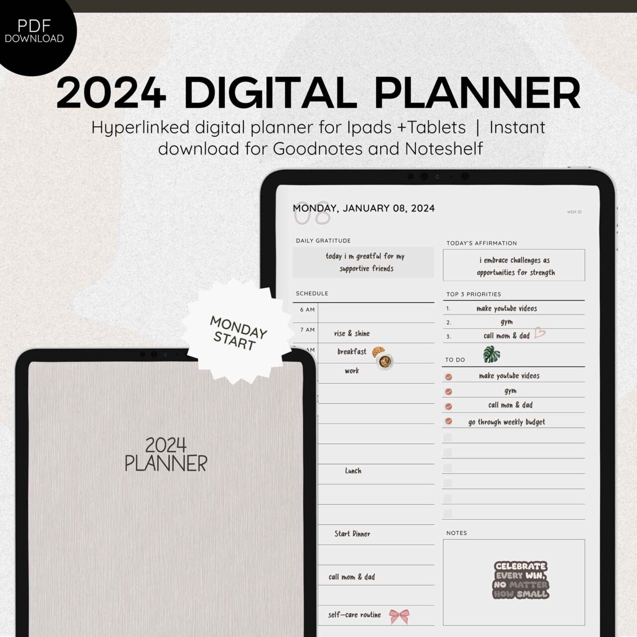2024 Digital Planner - Create A Blog Easy